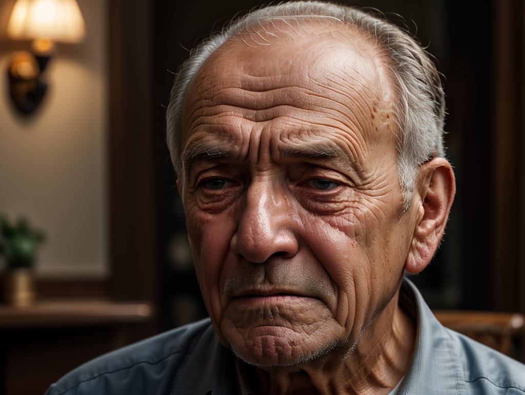 Premium Free ai Images | portrait of an elderly crying man high ...