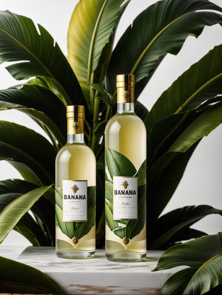 Premium Free ai Images | packaging and branding for banana vodka brand ...