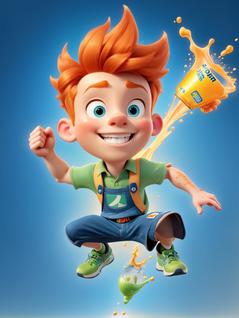 Premium Free ai Images | ginger disney pixar style teen boy with braces ...