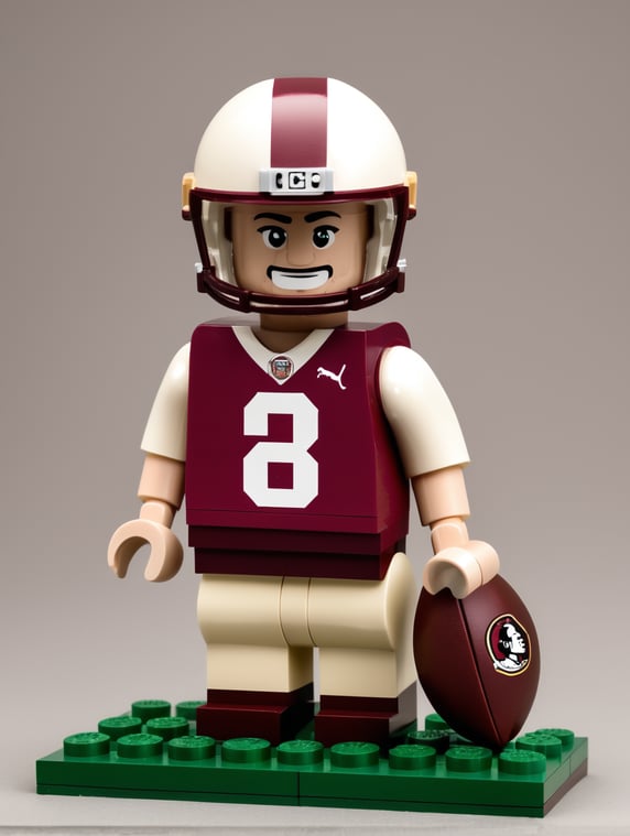 Premium Free ai Images | lego jfk wearing an fsu football jersey