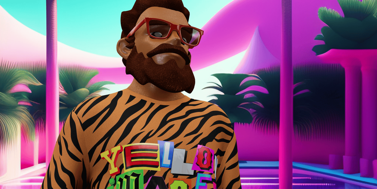 ProVisual — Stylized Male Character with Beard & Sunglasses 3D mockup ...