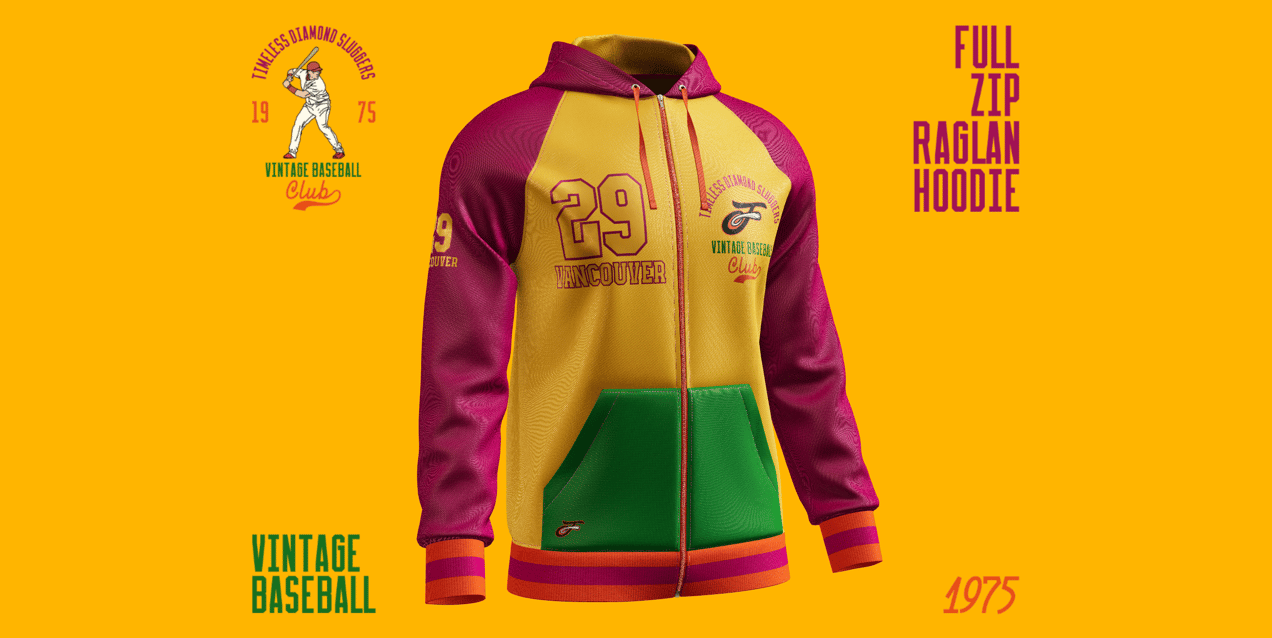 Full-Zip Raglan Hoodie. 3D model. ProVisual.