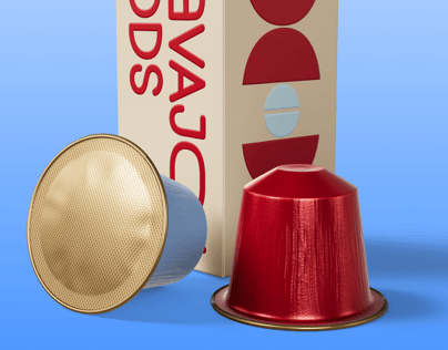 Coffee Pods with Box. Box Mockup. 3D model. ProVisual.
