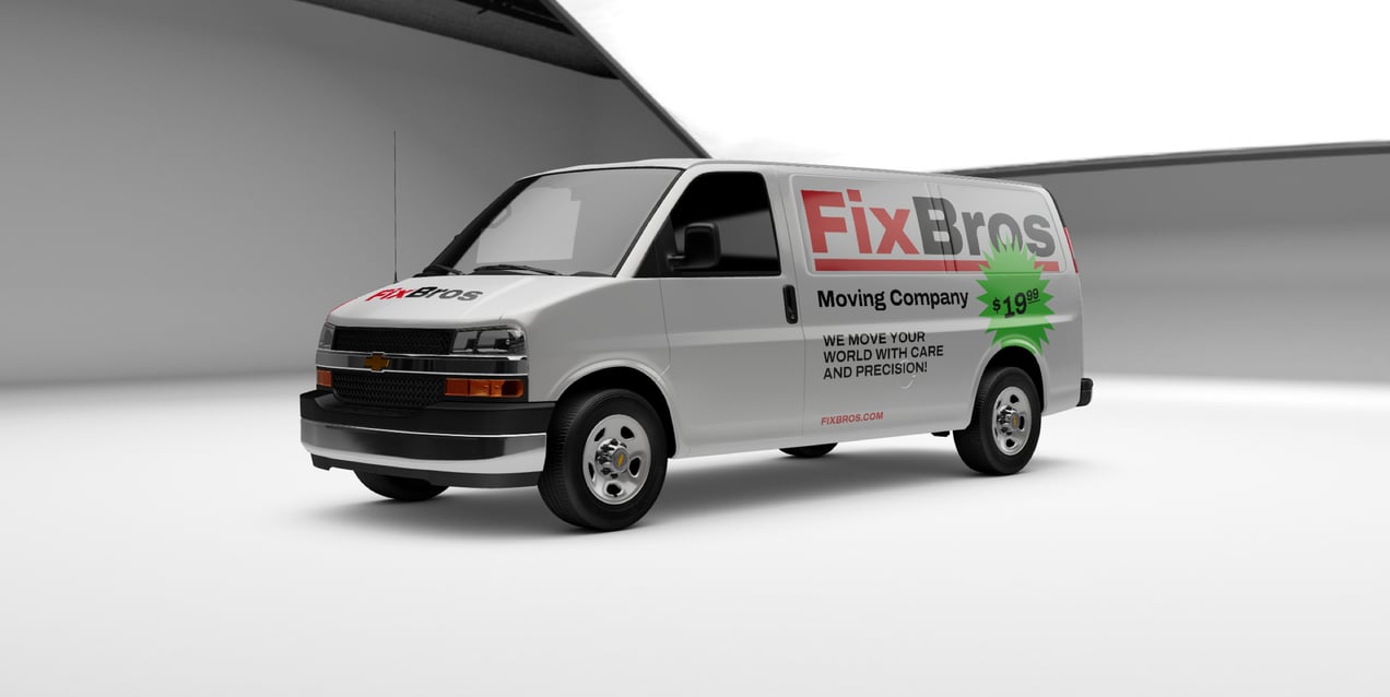 Car Mockup and 3D Model Chevrolet Express Van. ProVisual.