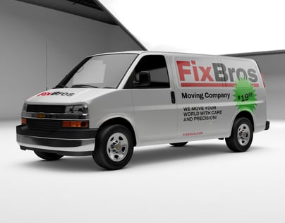Car Mockup and 3D Model Chevrolet Express Van. ProVisual.