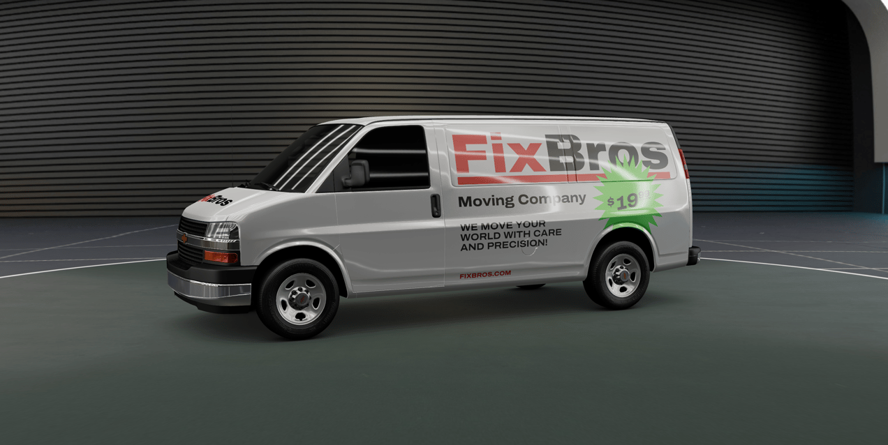 Car Mockup and 3D Model Chevrolet Express Van. ProVisual.
