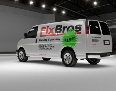 Car Mockup and 3D Model Chevrolet Express Van. ProVisual.