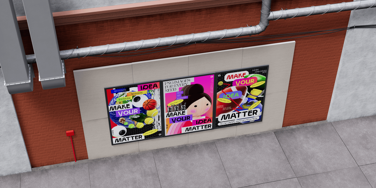 Free Poster 3D mockup. Create presentations using Online Mockup Generator.