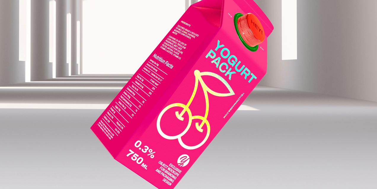 ProVisual — 750ml Milk Pack 3D mockup and 3D model - customize online now