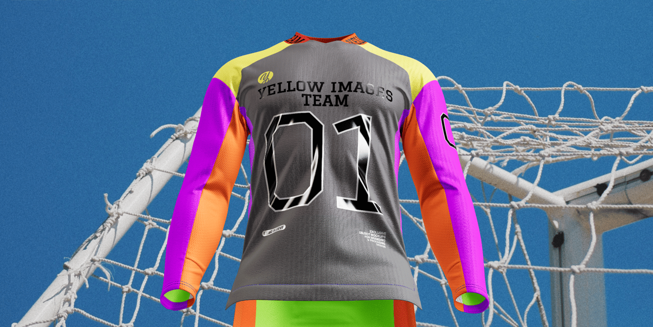 ProVisual — Long Sleeve Soccer Goalkeeper Jersey 3D mockup and 3D model ...