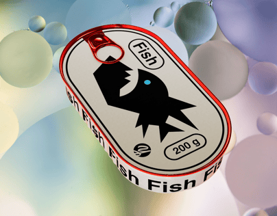 ProVisual — 200g Fish Can with Label 3D mockup and 3D model - try it ...