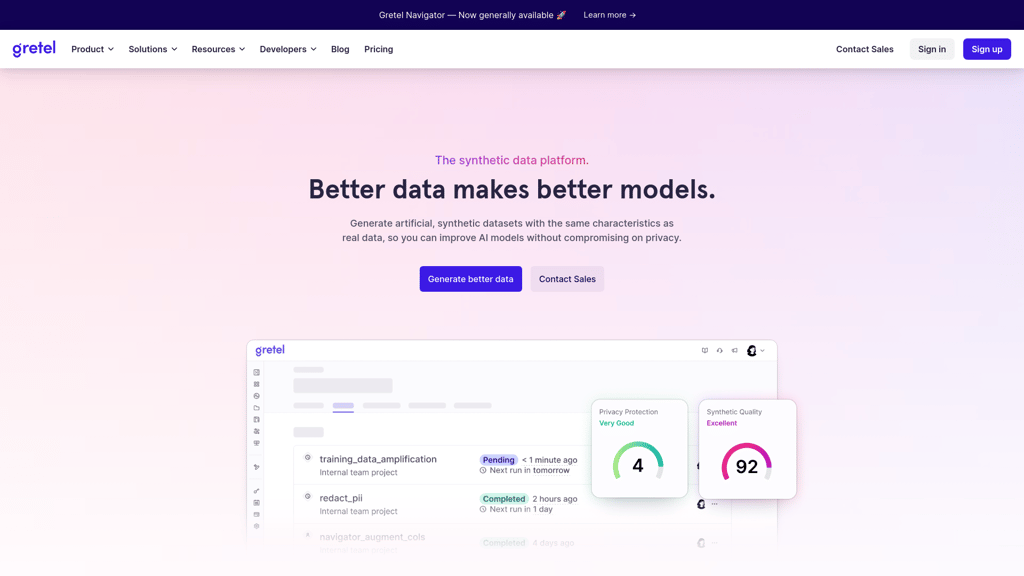 Gretel.ai Reviews, Alternatives, and Pricing updated October 2025