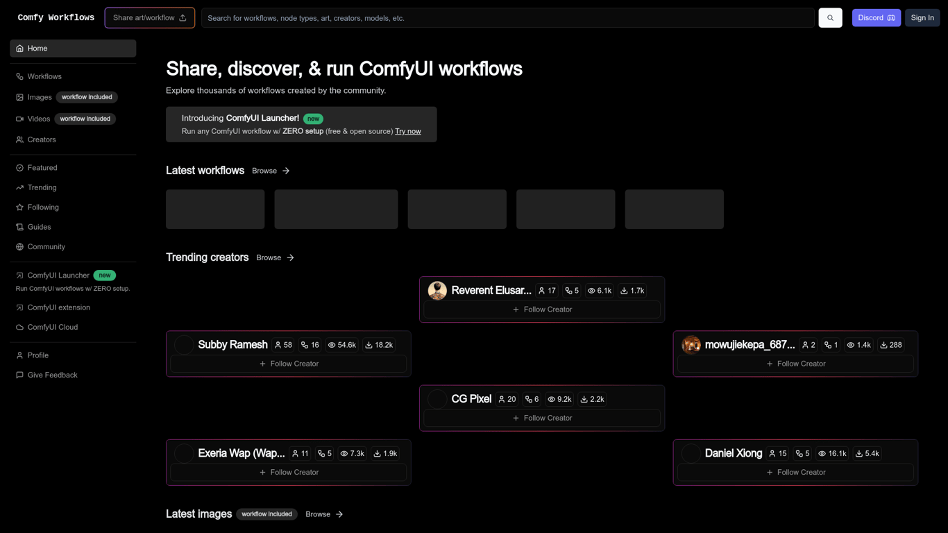 Comfy Workflows Reviews, Alternatives, and Pricing updated October 2025