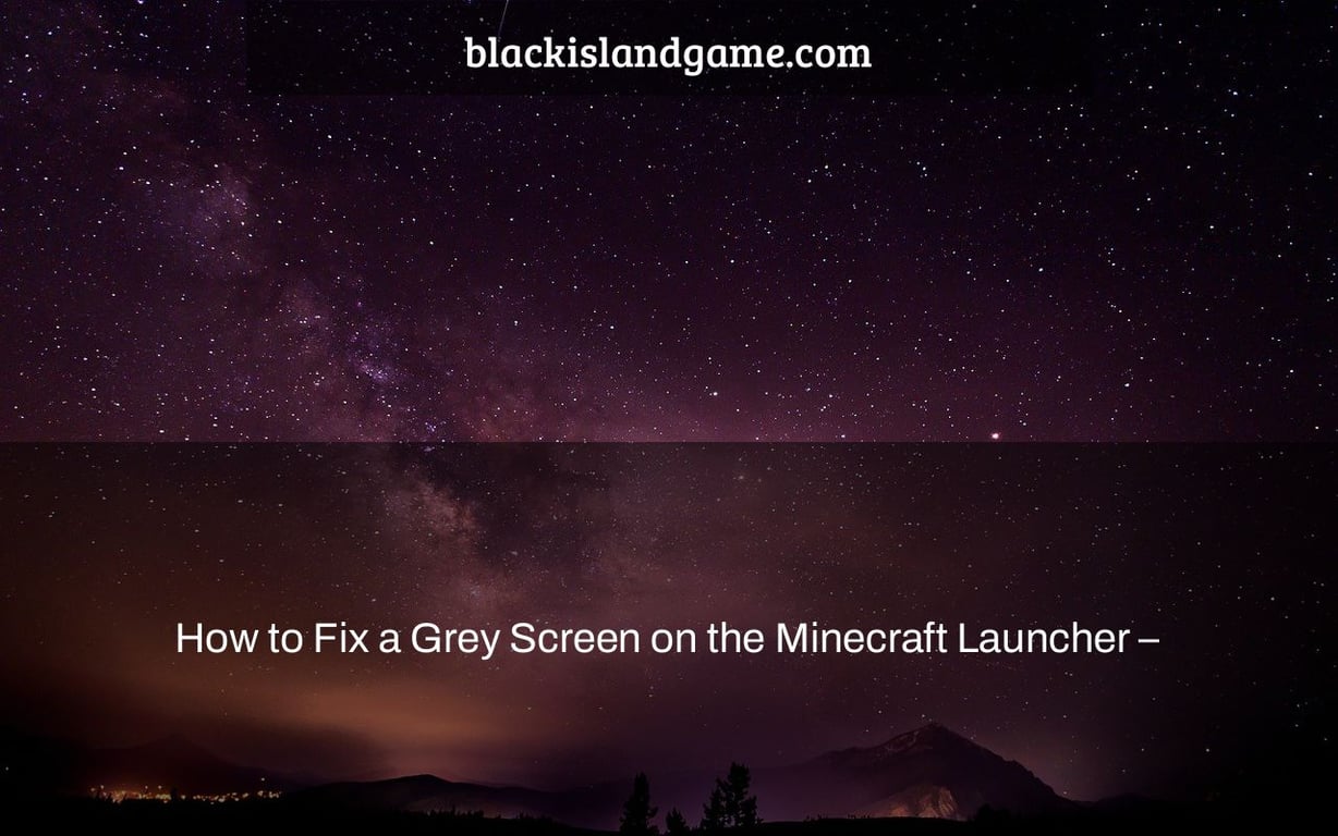 How to Fix a Grey Screen on the Minecraft Launcher – – blackislandgame.com