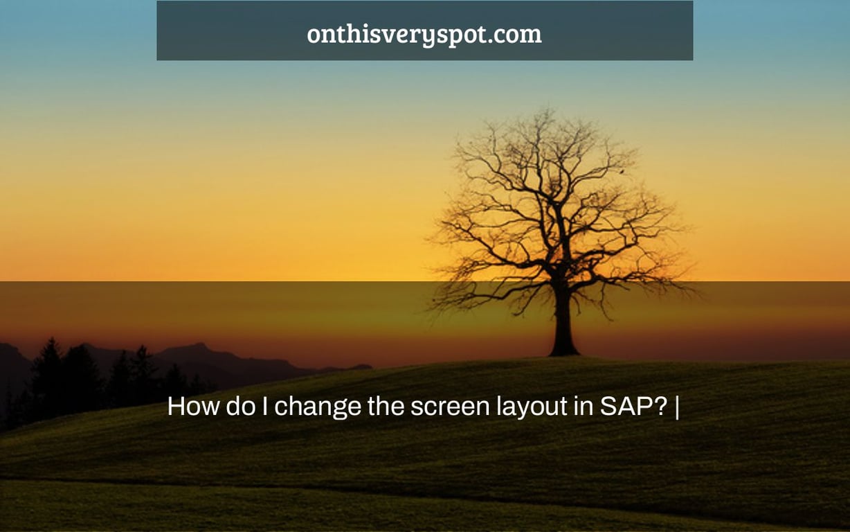 How do I change the screen layout in SAP? | - On This Very Spot