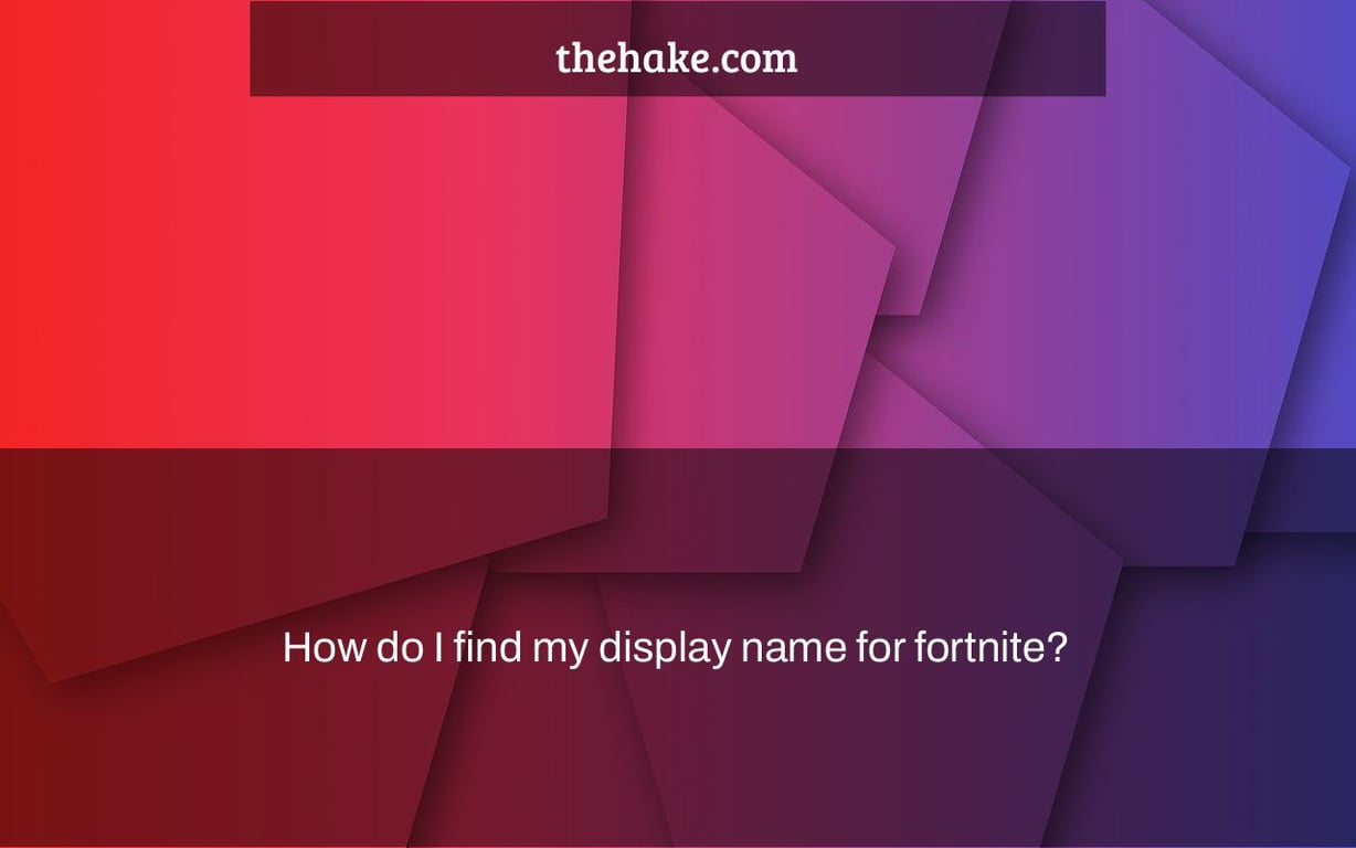 How Do I Find My Display Name For Fortnite The Hake