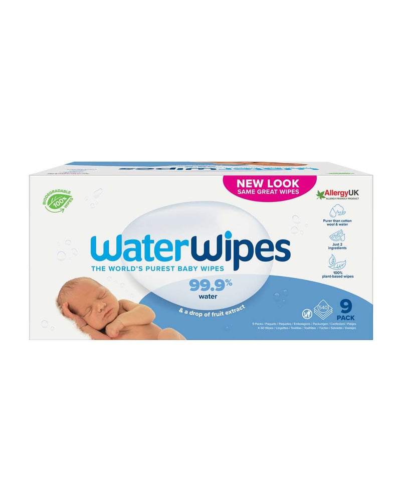 WaterWipes Våtservietter Baby | Plast- & Duftfri - 9x60stk