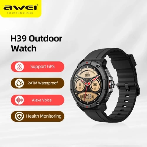 Smartwatch GPS Sports Bluetooth Αδιάβροχο Awei H39 Χακί | G for Gadget