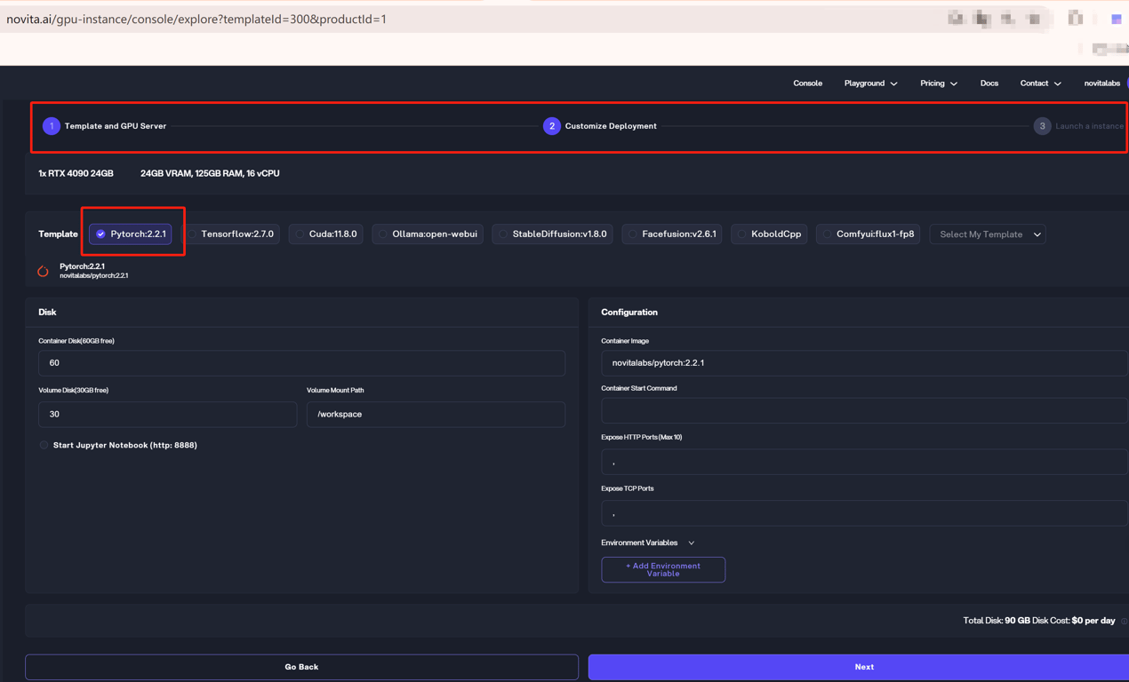 Run PyTorch v2.2.1 on Novita AI | Advanced AI Model Deployment