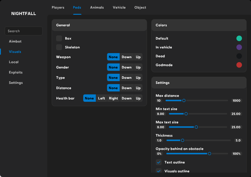 Nightfall RedM Mod Menu
