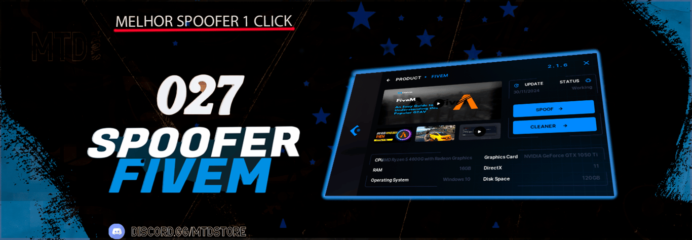 FiveM Spoofer 027 Hwid & Global 100% - Lifetime