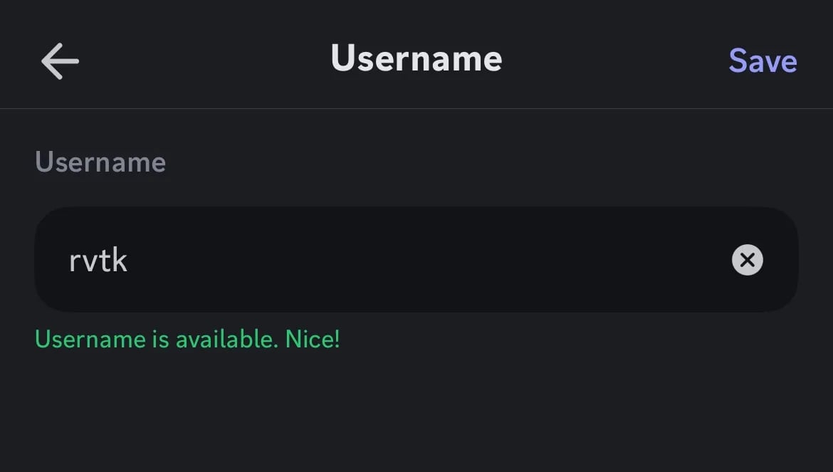 4 CHARACTER ALPHABETIC USERNAME