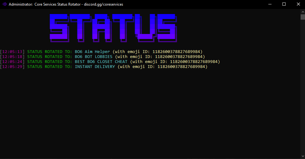 Discord Status Rotator - Core Services