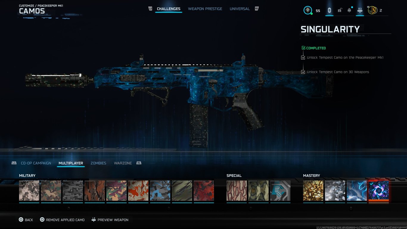 BO7 Singularity Camo Unlock