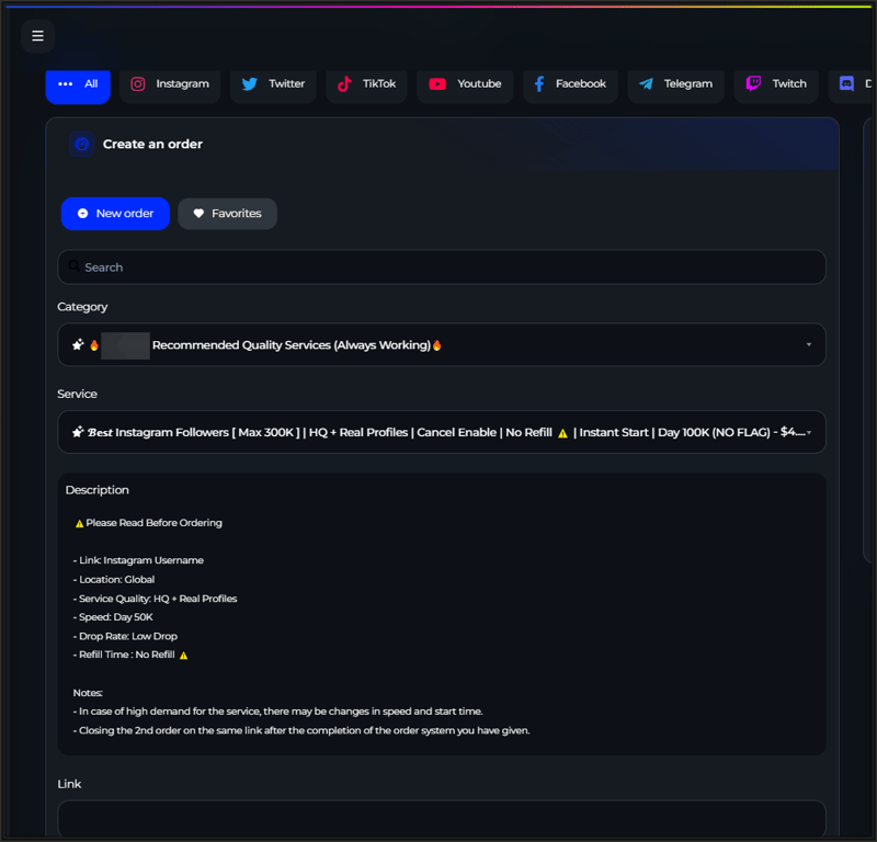 Social Media Panel - jinxz softworks