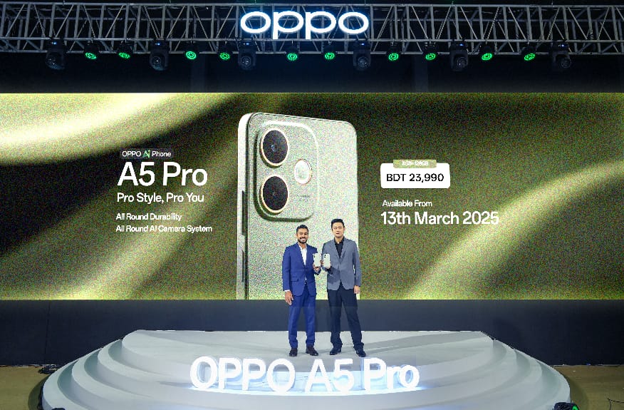 OPPO A5 Pro launched in Bangladesh with premium durability and fea