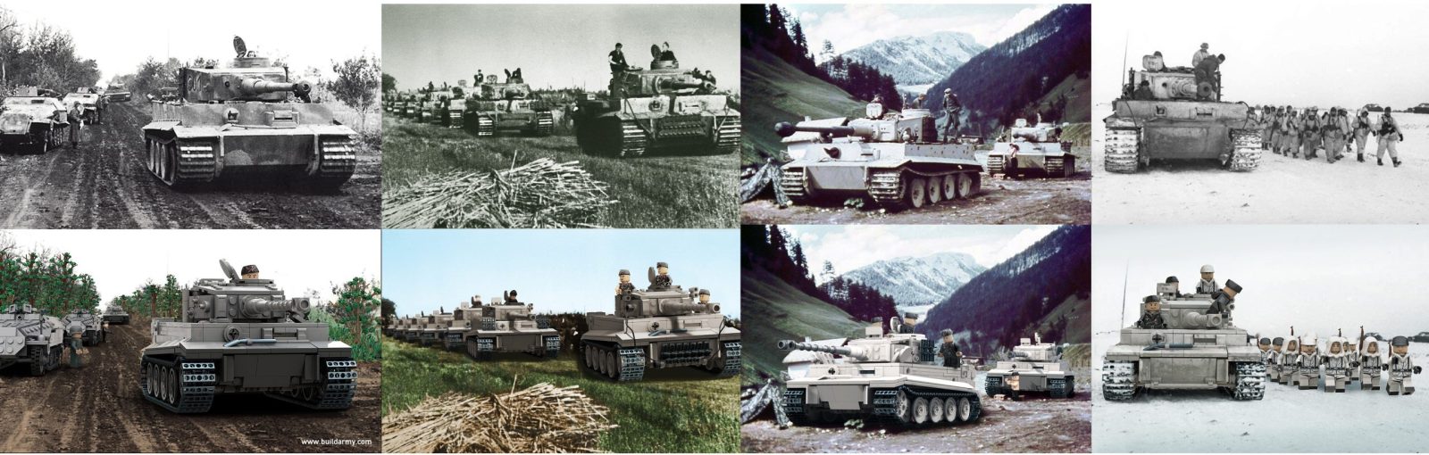 Buildarmy Lego Compatible Tiger 1 tank 1:33 Kit With Full Interior