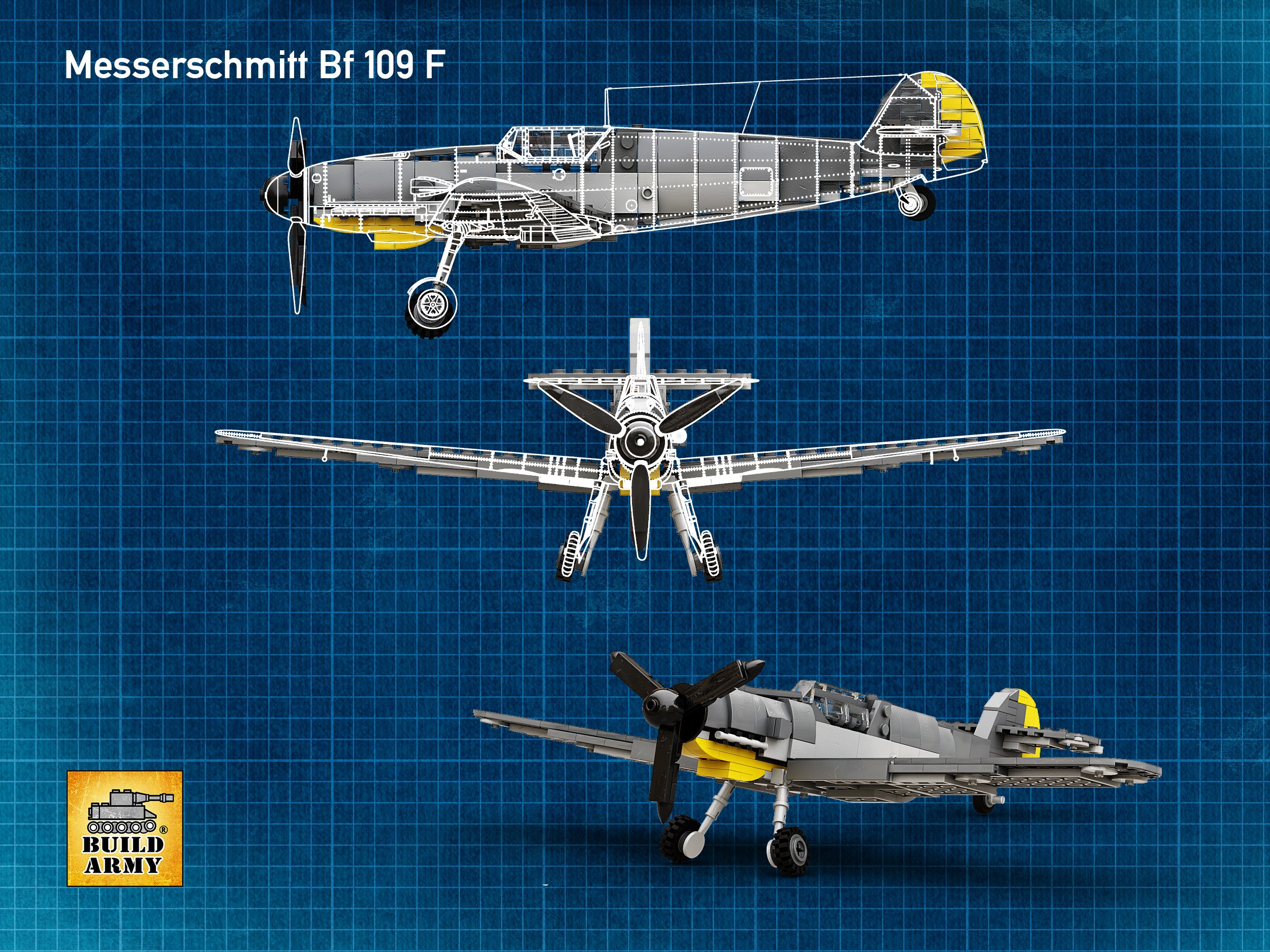 Buildarmy Messerschmitt Bf 109 WW2 German Fighter Aircraft