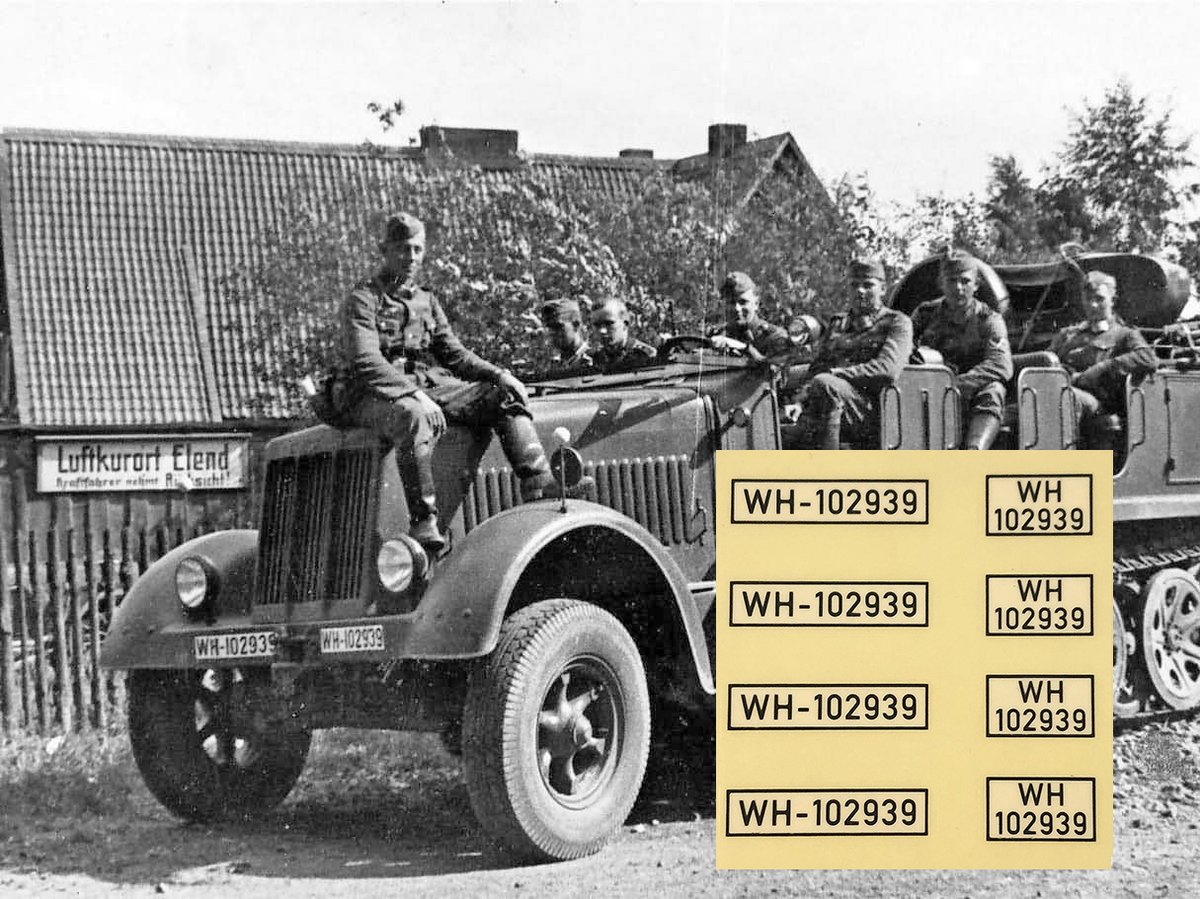 WW2 German vehicle car licence plate stickers A
