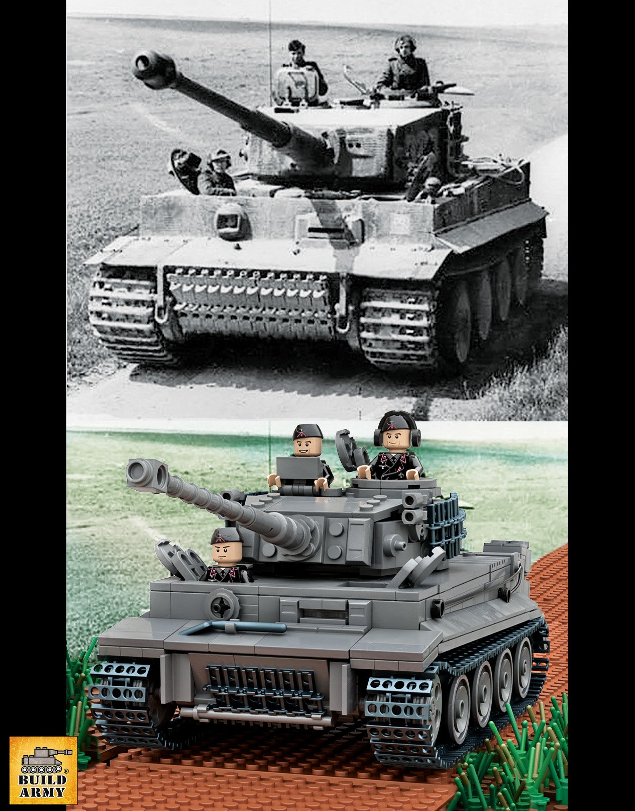 Tiger 1 tank Ausf E (Sd Kfz 181)_ premium Lego hybrid (47% Lego)