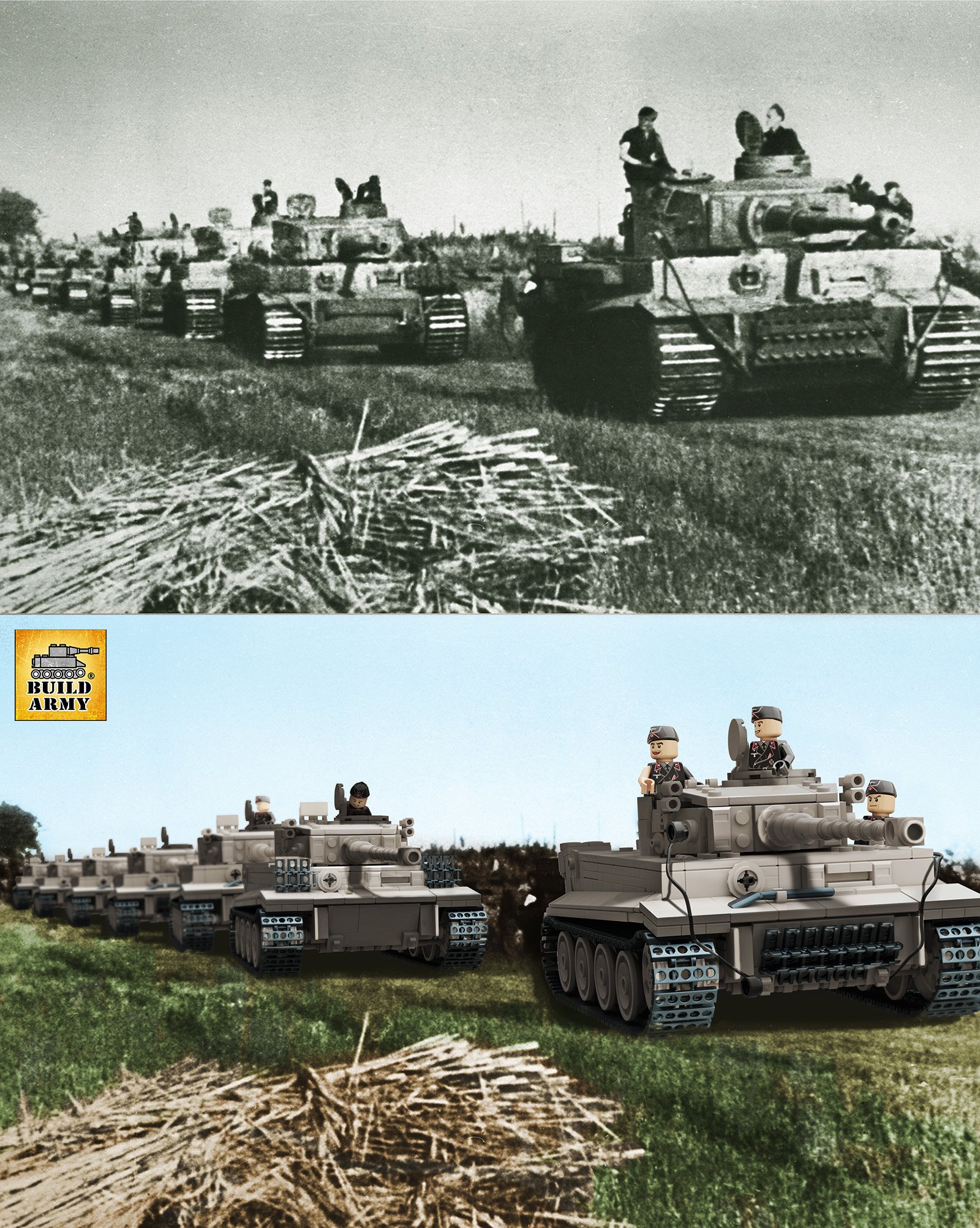 Tiger 1 tank Ausf E (Sd Kfz 181)_ premium Lego hybrid (47% Lego)