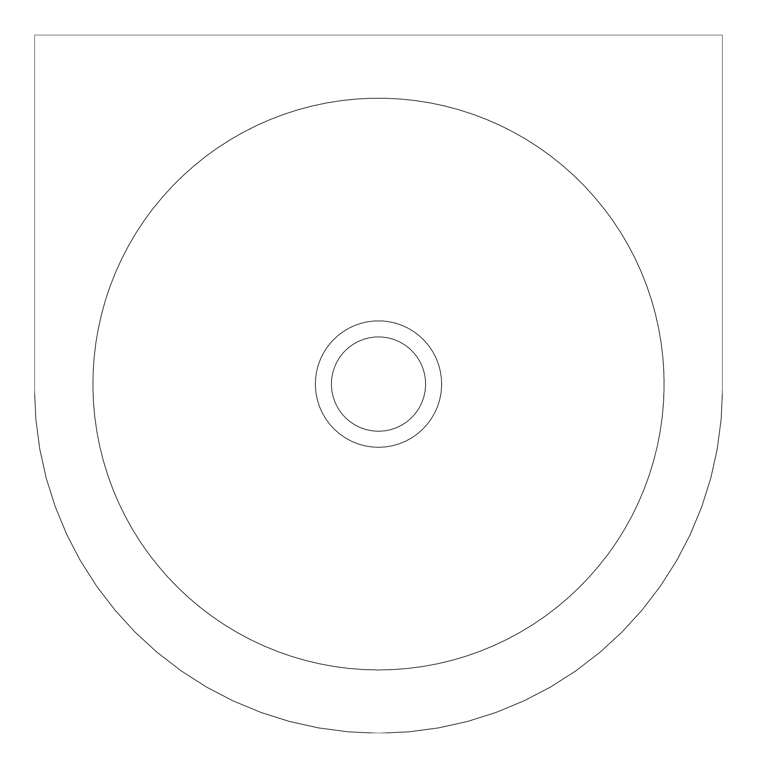 Basin Wall 3monkeez Round Shroud - BIMcontent.com