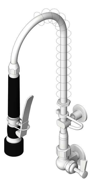 TapSet Wall 3monkeez PreRinseUnit Single Cafe - BIMcontent.com