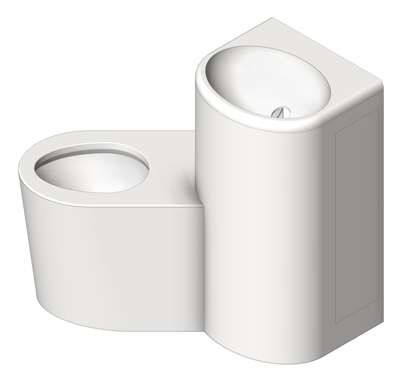 ToiletPan 3monkeez CombinationUnit 45Deg LeftPan - BIMcontent.com