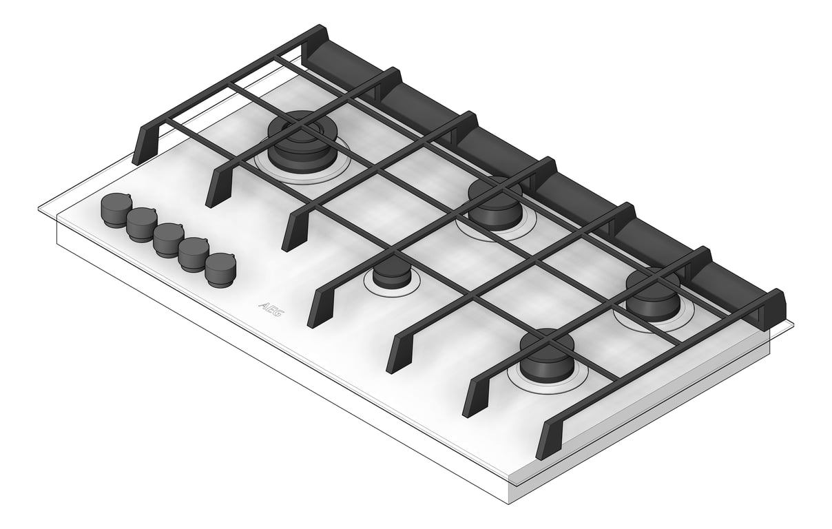 Cooktop Gas AEG 900 Glass - BIMcontent.com