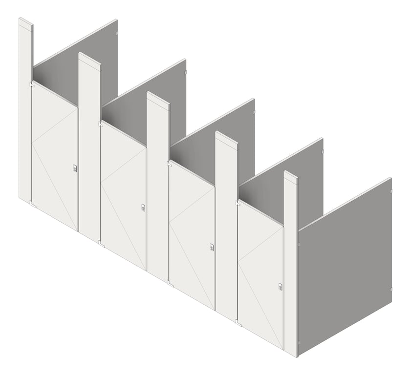 CubicleArray CeilingHung AccuratePartitions StainlessSteel ...
