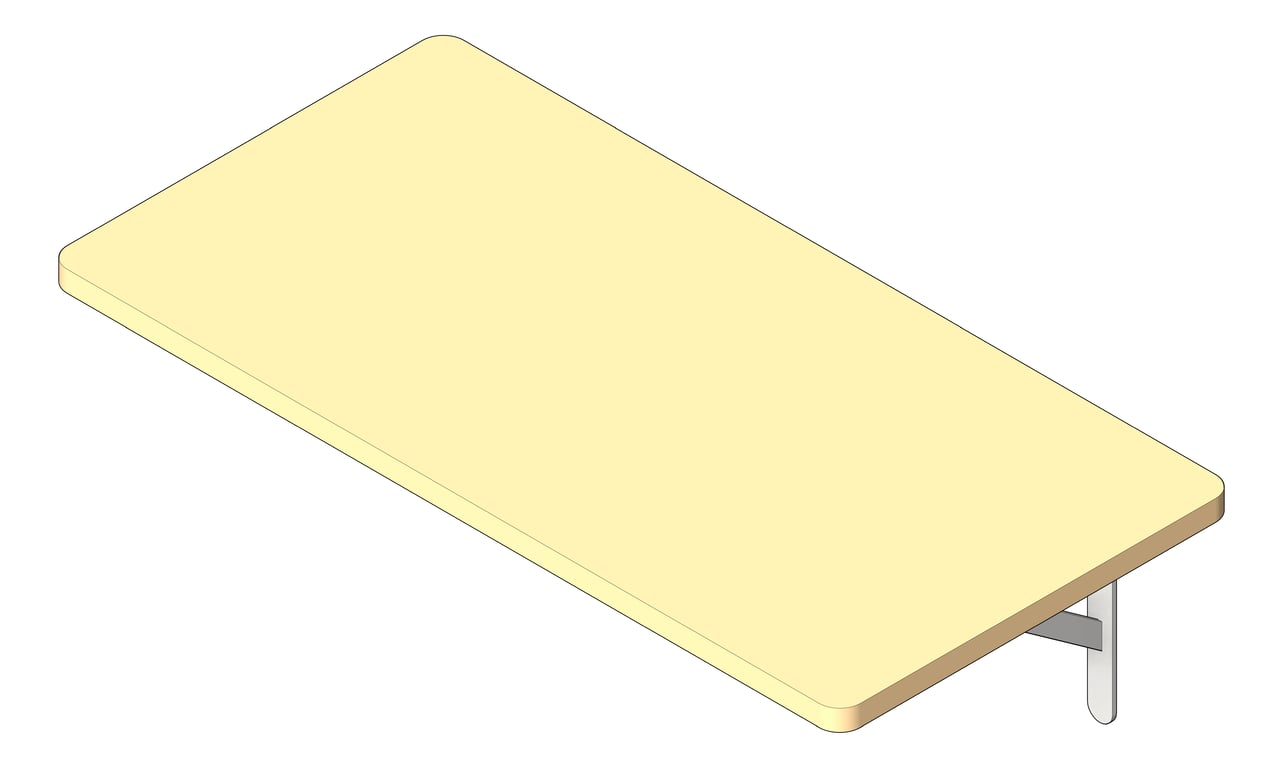 Bench WallMount ASI Hardwood - BIMcontent.com