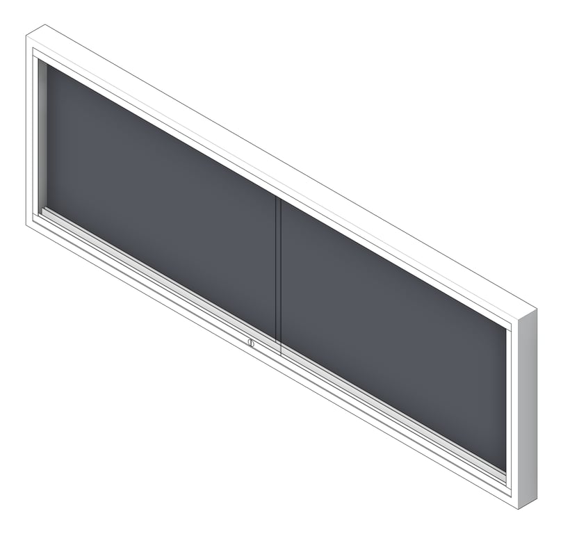 Cabinet WallMount ASI BulletinDirectory SlidingGlass - BIMcontent.com