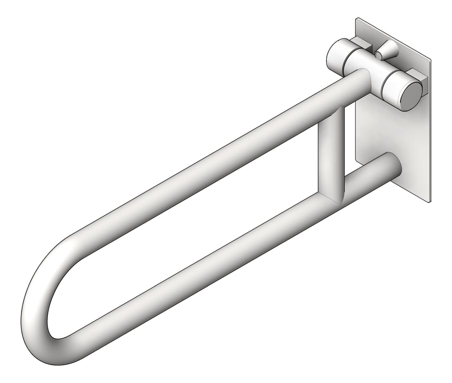 GrabBar SwingUp ASI ExposedFlange 1.5InchDia FrictionHinge - BIMcontent.com