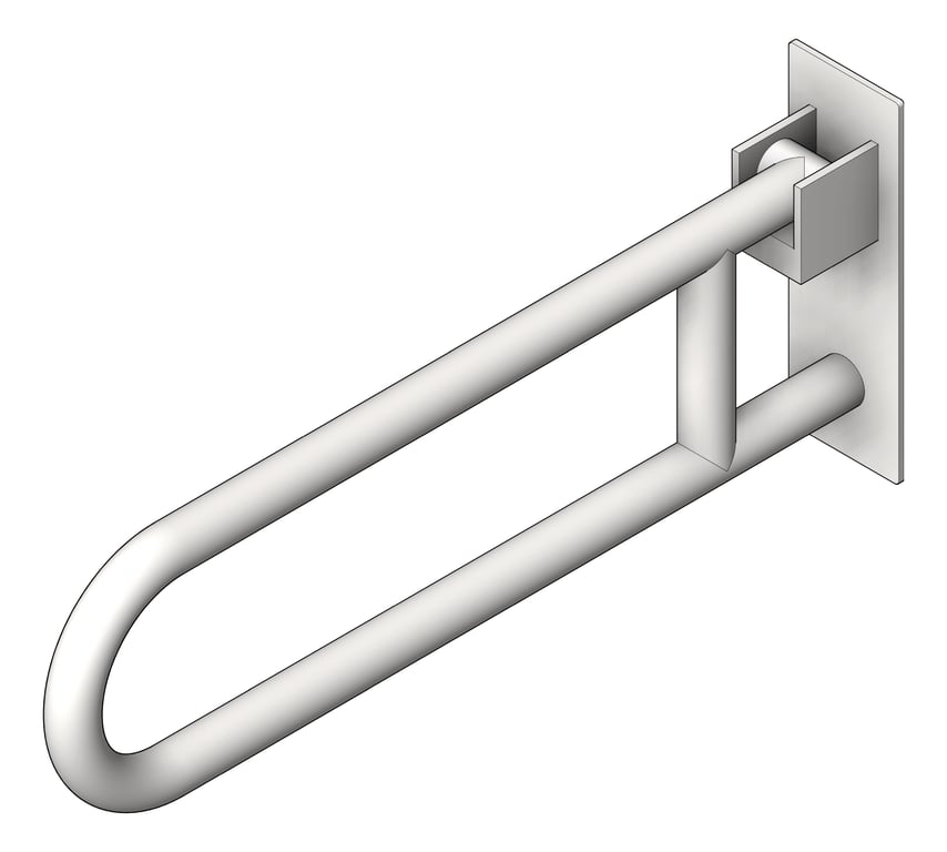 GrabBar SwingUp ASI ExposedFlange 1.5InchDia Locking - BIMcontent.com