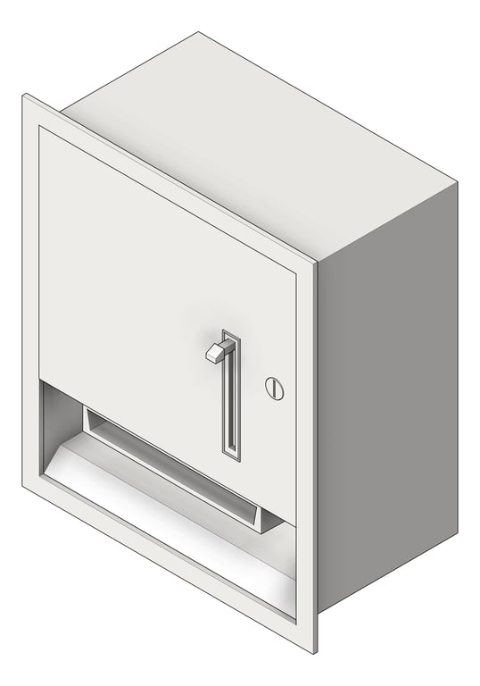 RollPaperDispenser Recessed ASI Traditional Enclosed - BIMcontent.com