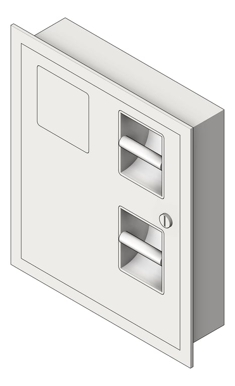 ToiletTissueDispenser Recessed ASI Traditional Double - BIMcontent.com