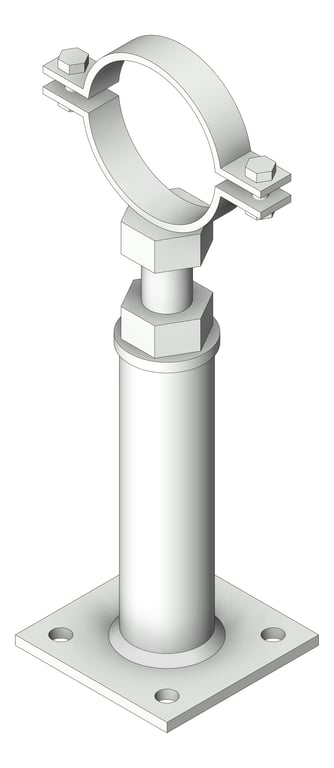 Pipe Support Height Adjustable Anchorage Clamp Mount AG631 - BIMcontent.com