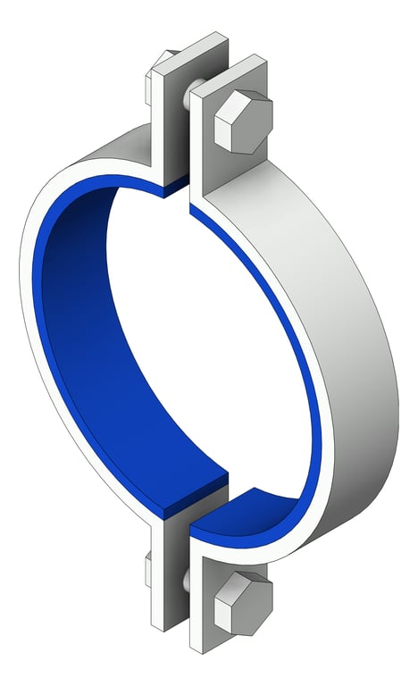 Pipe Hanger Rigid Pipe Clamp Anchorage Insulated 2 Bolt AG130 ...