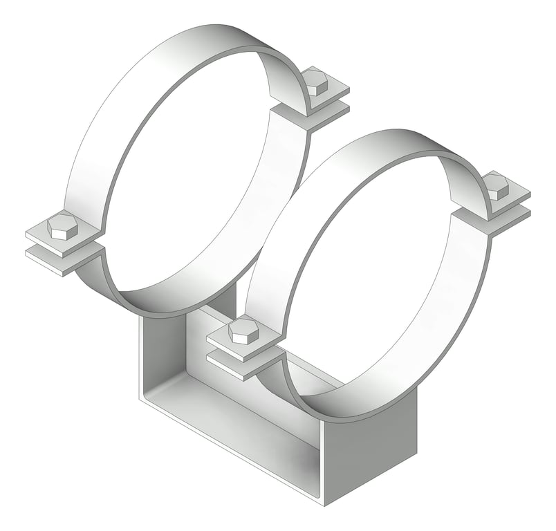 Pipe Shoe Rigid Anchorage Compact Double AG570 - BIMcontent.com