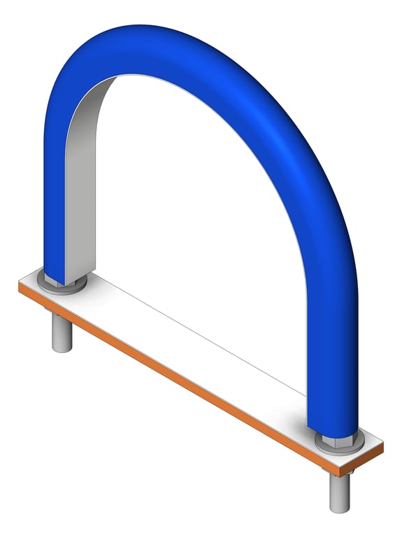 Pipe Guide Rigid Anchorage U-bolt Teflon Insulated AG530 - BIMcontent.com